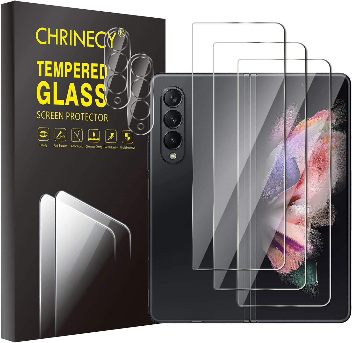 [5 Pack] 3Pack Screen Protector Compatible for Samsung Galaxy Z Fold 3 ...