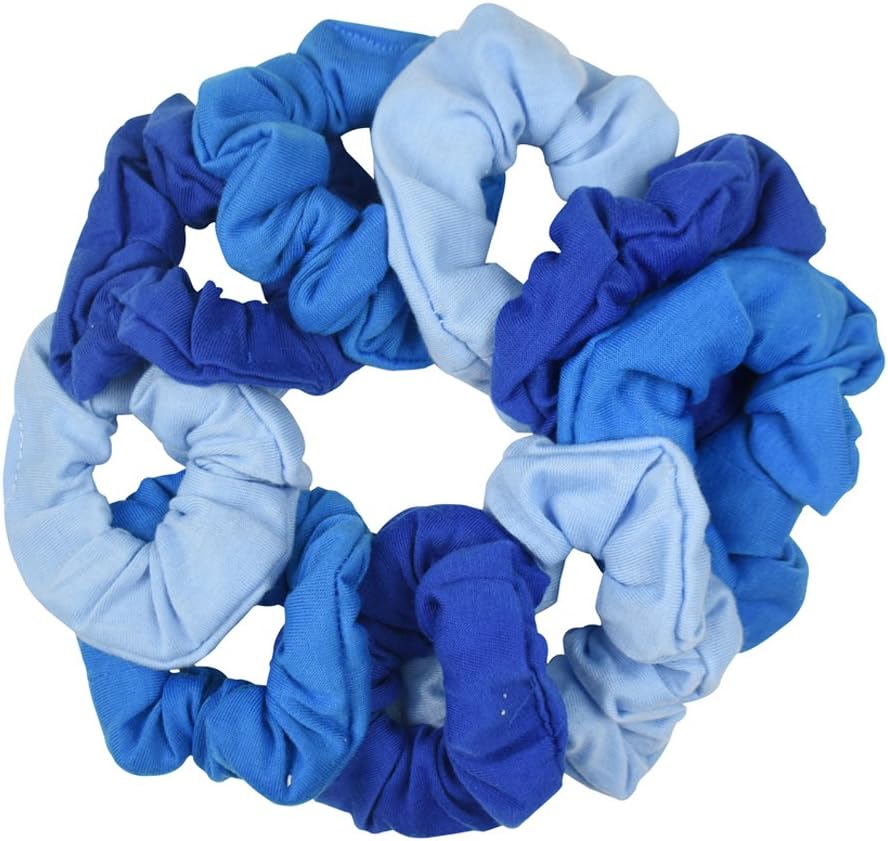 Amazon.com : 9 Pack Scrunchies Hair Ties (Blues) : Beauty & Personal Care