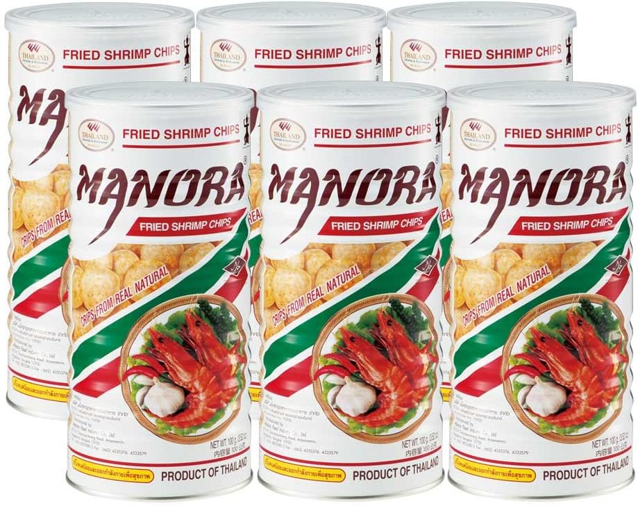 Amazon.co.jp: Manora Manora Thai Shrimp Chips, Set of 6 Cans : Food ...