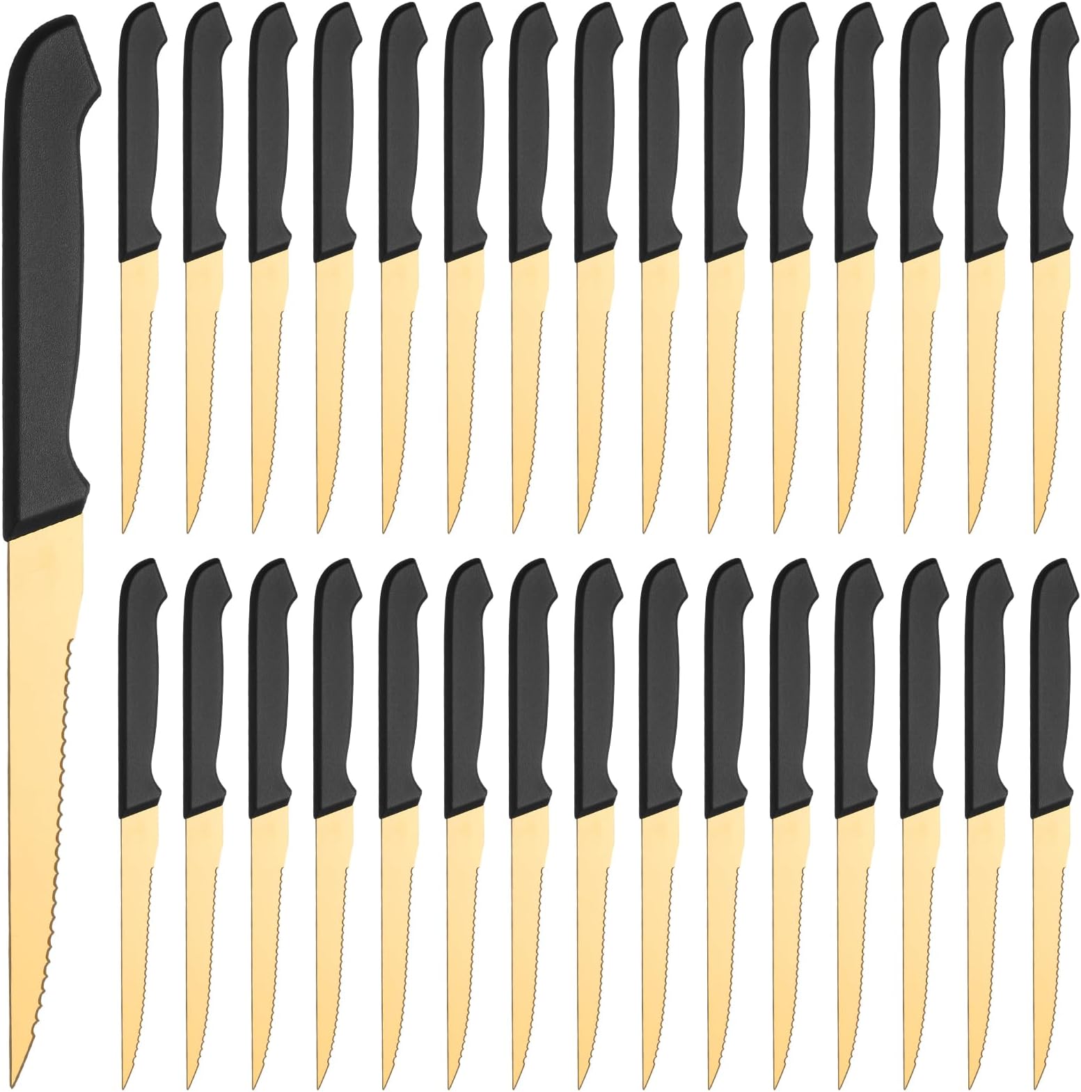 Amazon.com: Chumia 30 Pieces Steak Knives Set Serrated Edge Pointed Tip ...