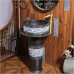 Amazon.co.jp: Luxury Freestanding Pedestal Sink Lavatory Set Company ...