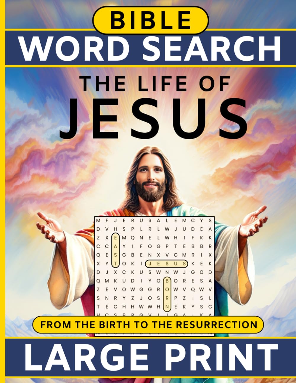 The Life of Jesus Large Print Bible Word Search: Activity Book for ...