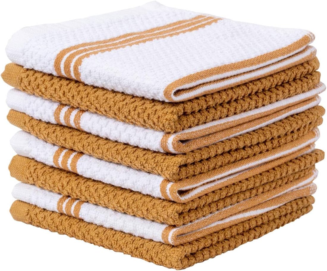 Amazon.com: Living Fashions 8 Pack Dish Cloths for Washing Dishes - 100 ...