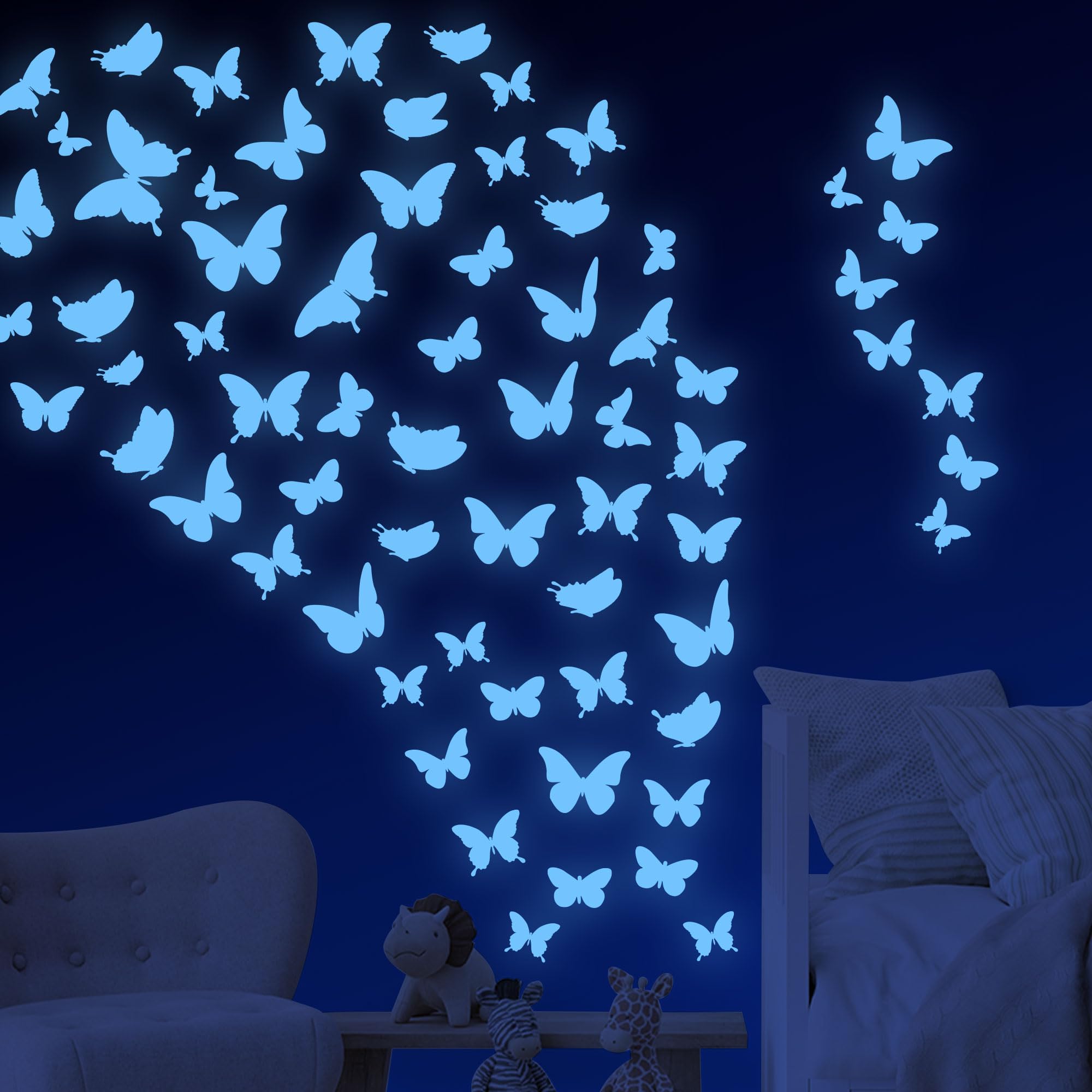 Amazon.com: Glow in The Dark Butterfly Wall Decals Butterfly Wall ...