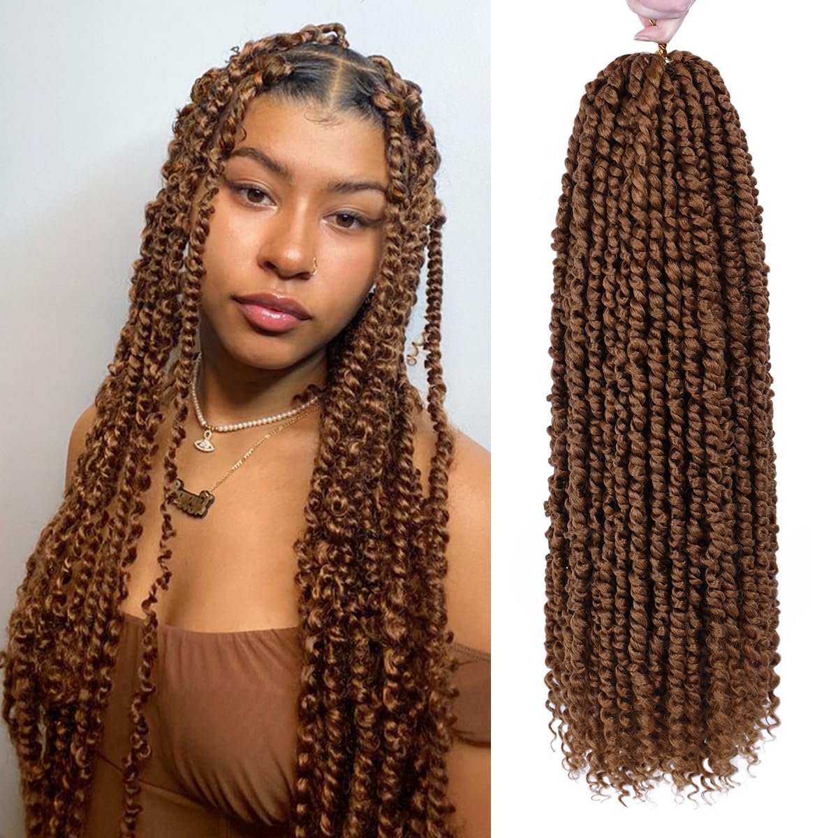 Amazon.com : Pre-Twisted Passion Twist Hair, 8 Packs 112 Strands Pre ...