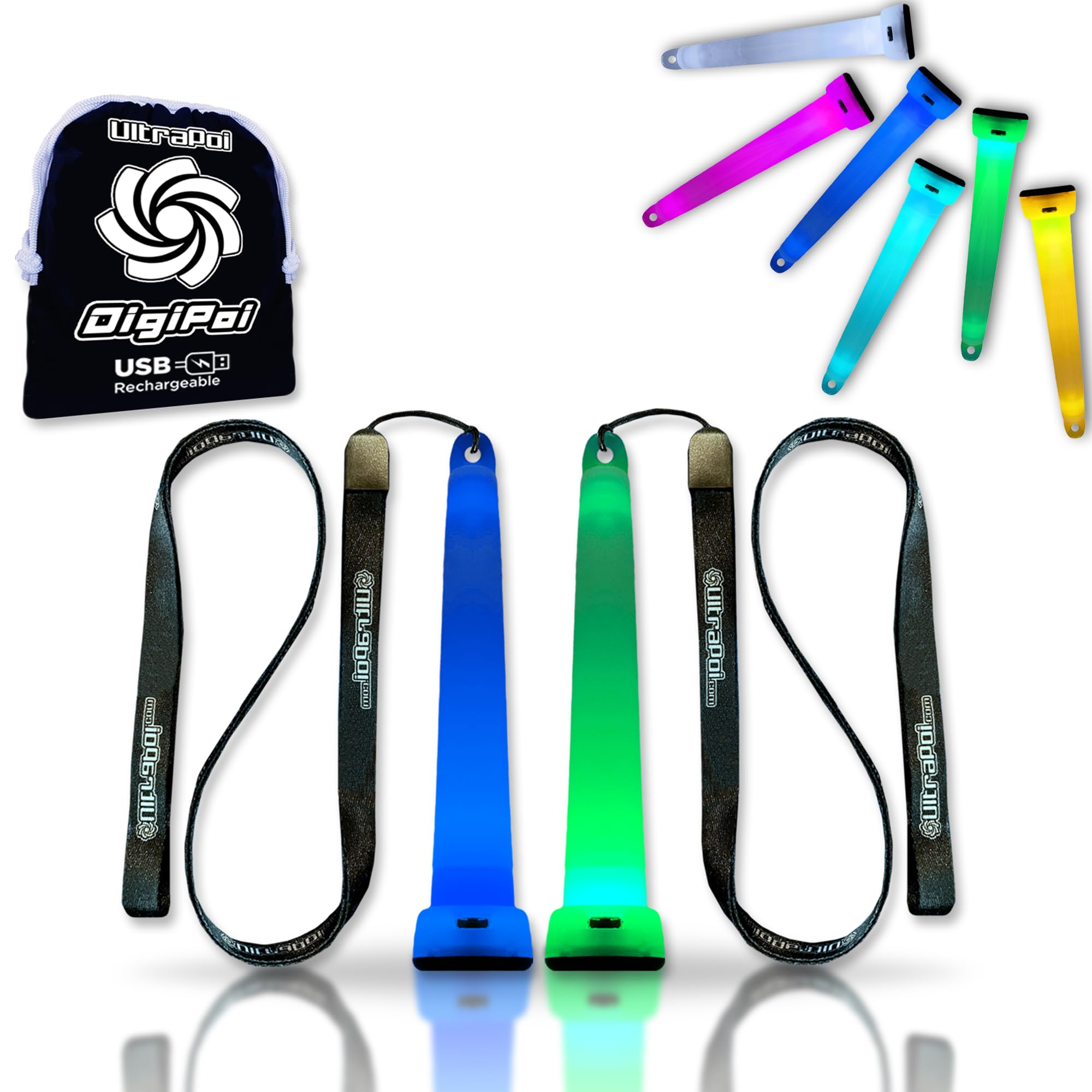 Ultrapoi Digi Poi Set Rechargeable Pocket Led Glow Stick Poi ...