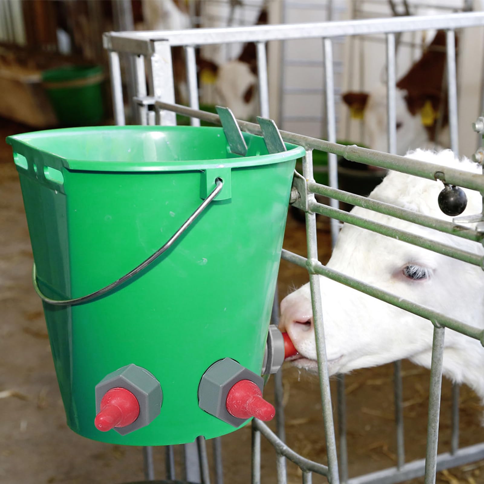 Snapklik.com : EVTSCAN Calf Feeder Bucket Plastic Multiple Nipples 8L ...
