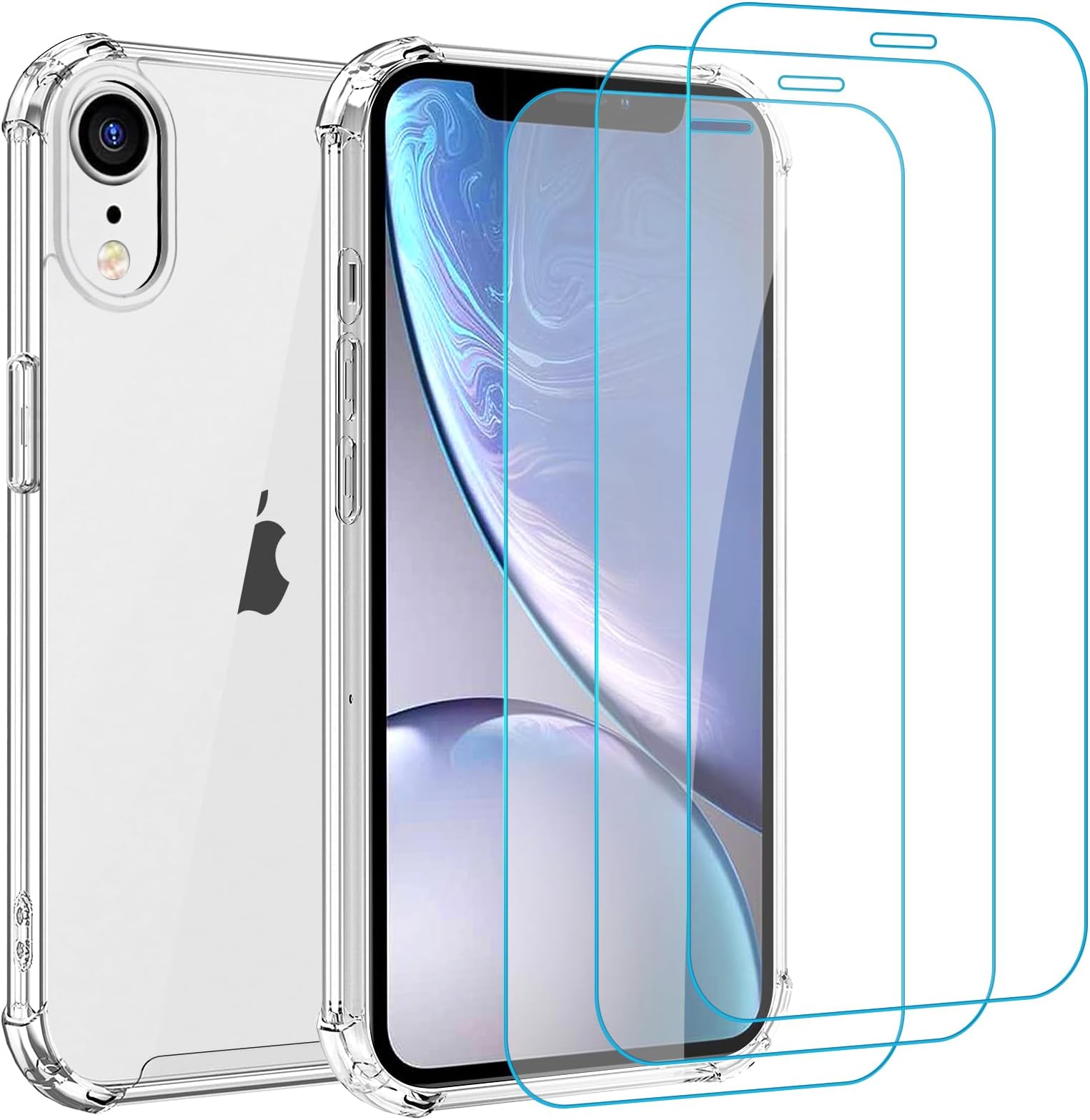 Whioltl Coque pour iPhone XR avec 3 Pièces Verre Trempé Protection ...