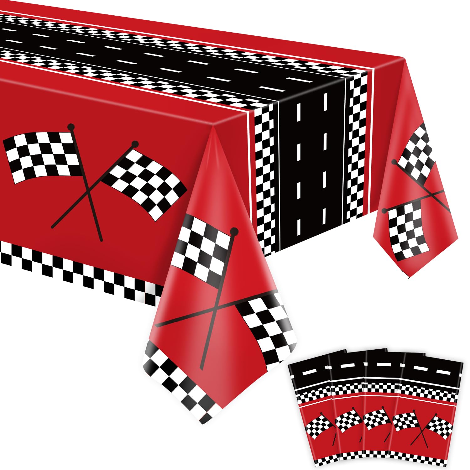 Amazon.com: FVEOCR 4Pcs Racing Car Tablecloths Car Birthday Party ...