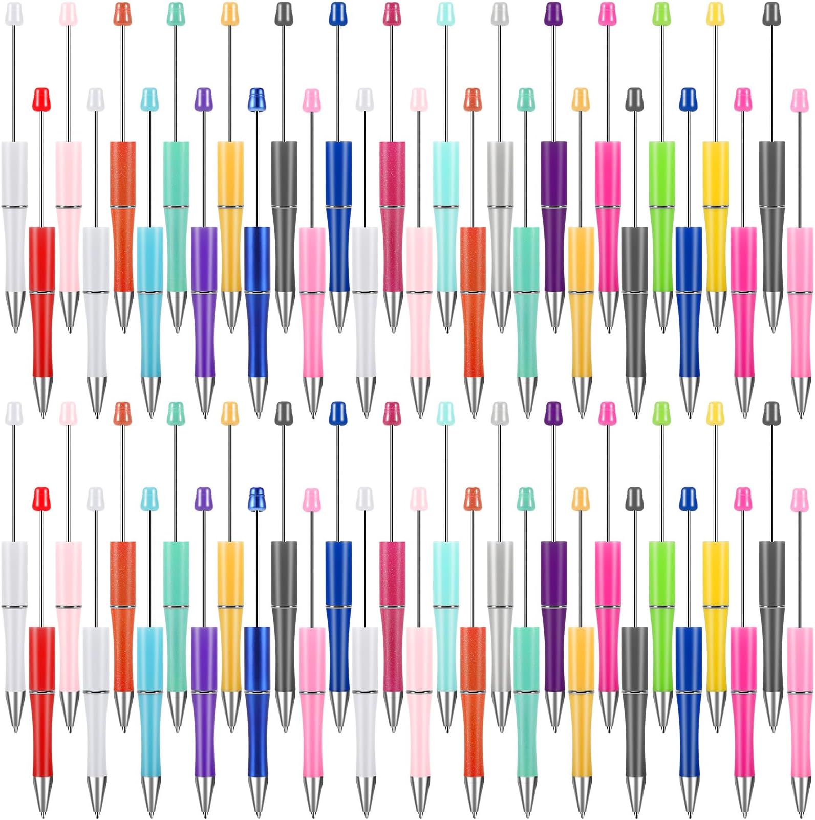 Amazon.com : Cabaubl 60 Pieces Beadable Pens,Plastic Beadable Pen,DIY ...