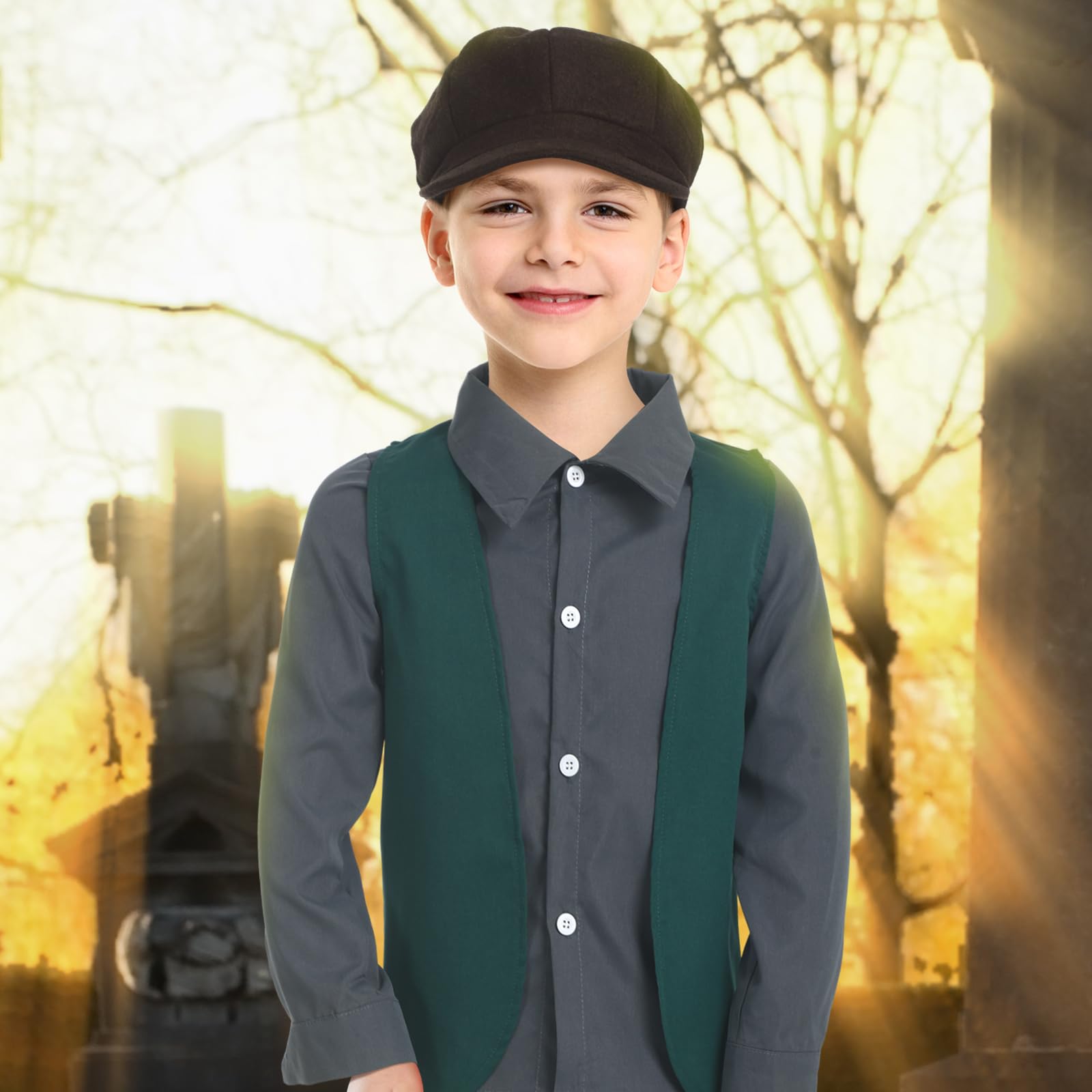 Handepo 4 Pcs Boy Colonial Costume Set with Trousers Cap Waistcoat ...