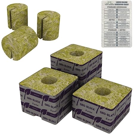 Amazon.com : Grodan Rockwool Gro Blocks 4x4x4 with holes : Soil And ...