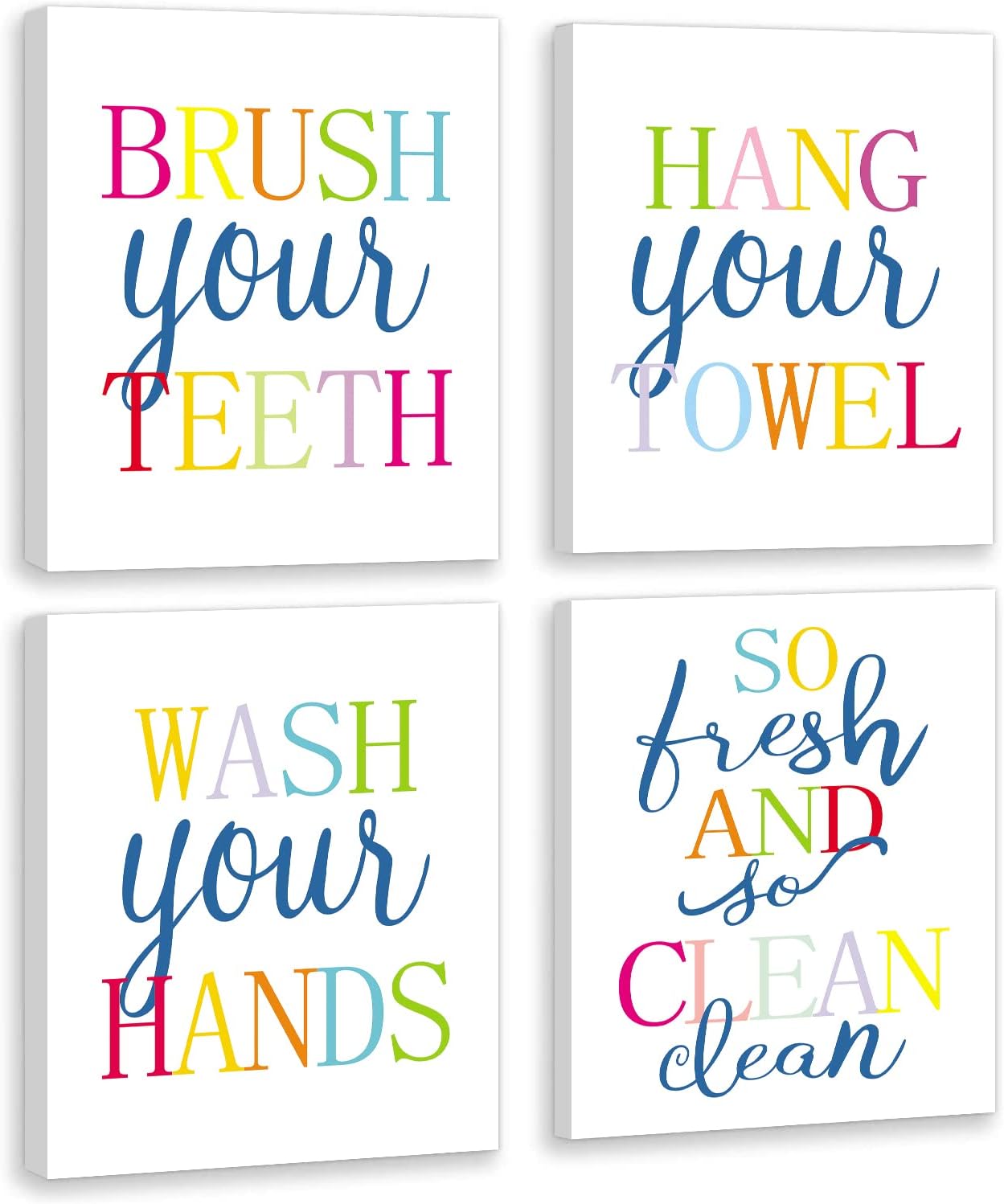 Amazon.com: LHIUEM Colorful Framed Bathroom Quotes Kids Bathroom Canvas ...