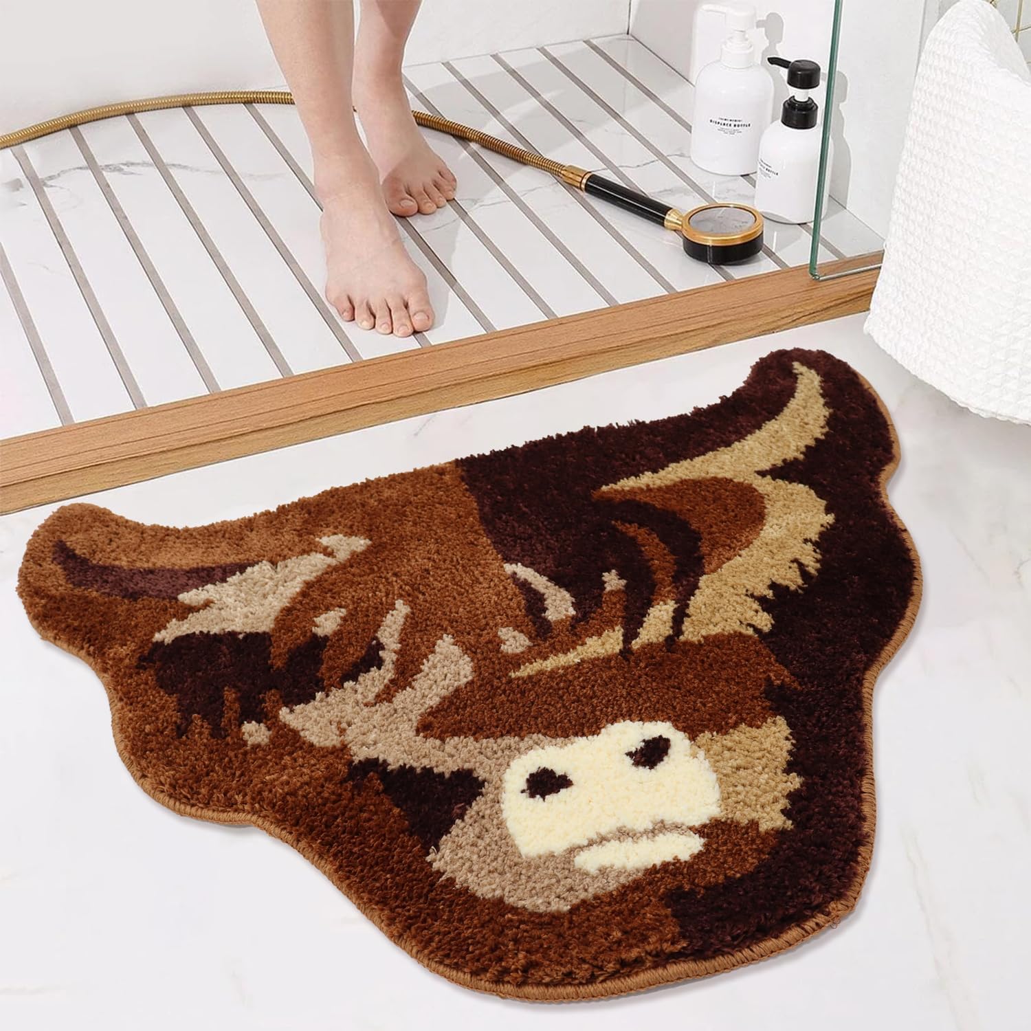 Amazon.com: Cowboy Boot Bath Mat - 33" x 20" Western Boot Shaped Rug ...