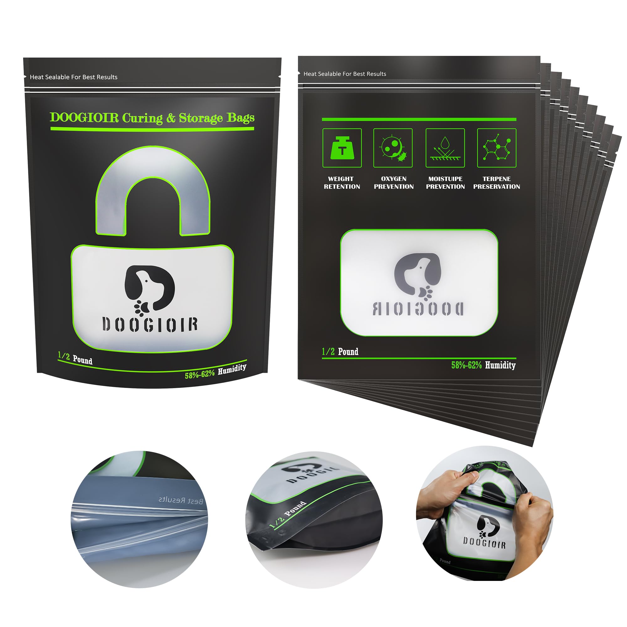 Amazon.com: 1/2 LB Curing & Storage Bags, Curing Bags for Food Storage ...