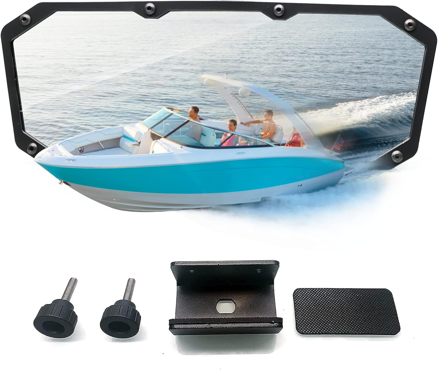 Amazon.com: MZS Boat Mirror Rear View, Universal Marine Mirrors Wide ...