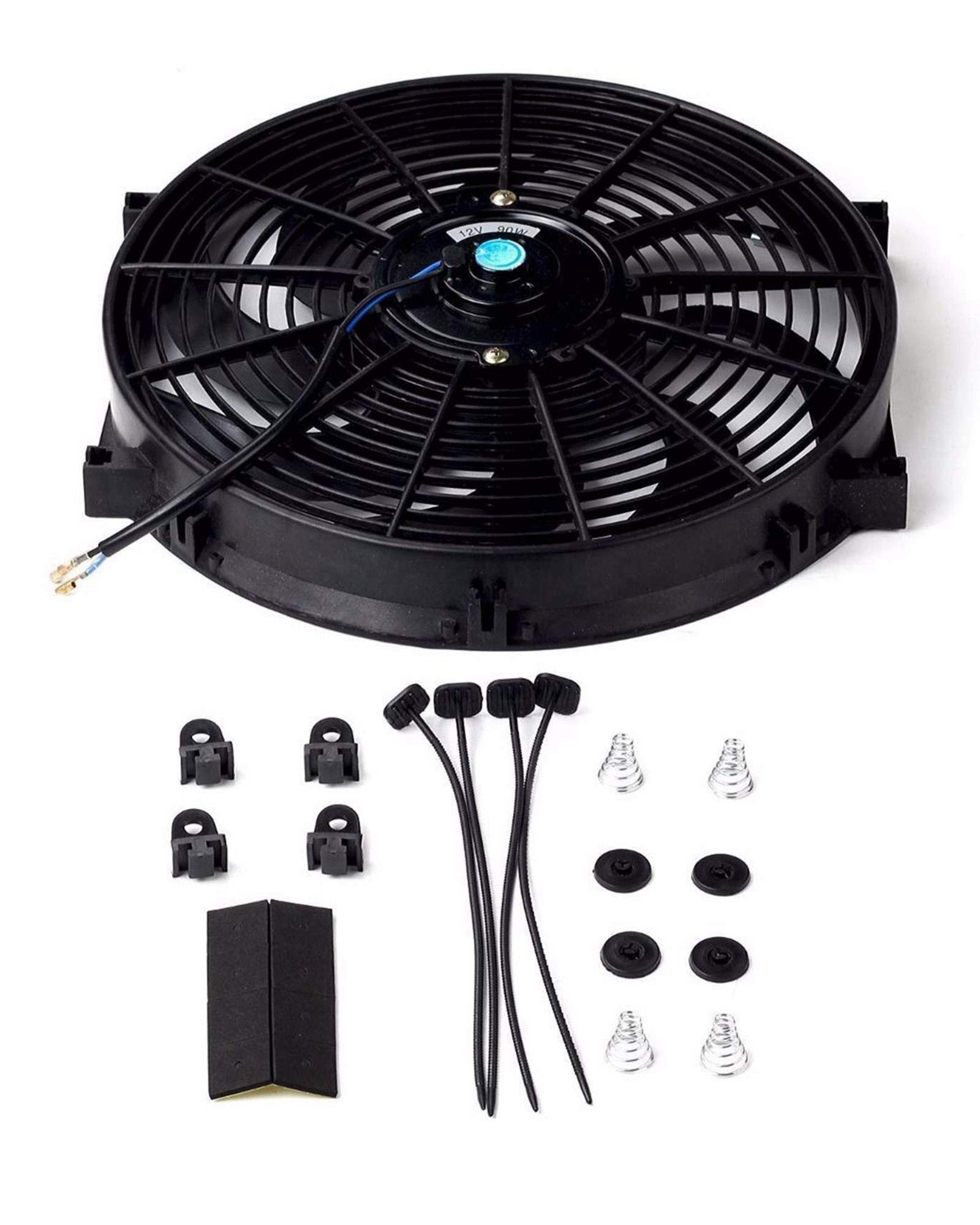 14" inch Slim Fan Push Pull Electric Radiator Cooling Fans 12V Mount ...