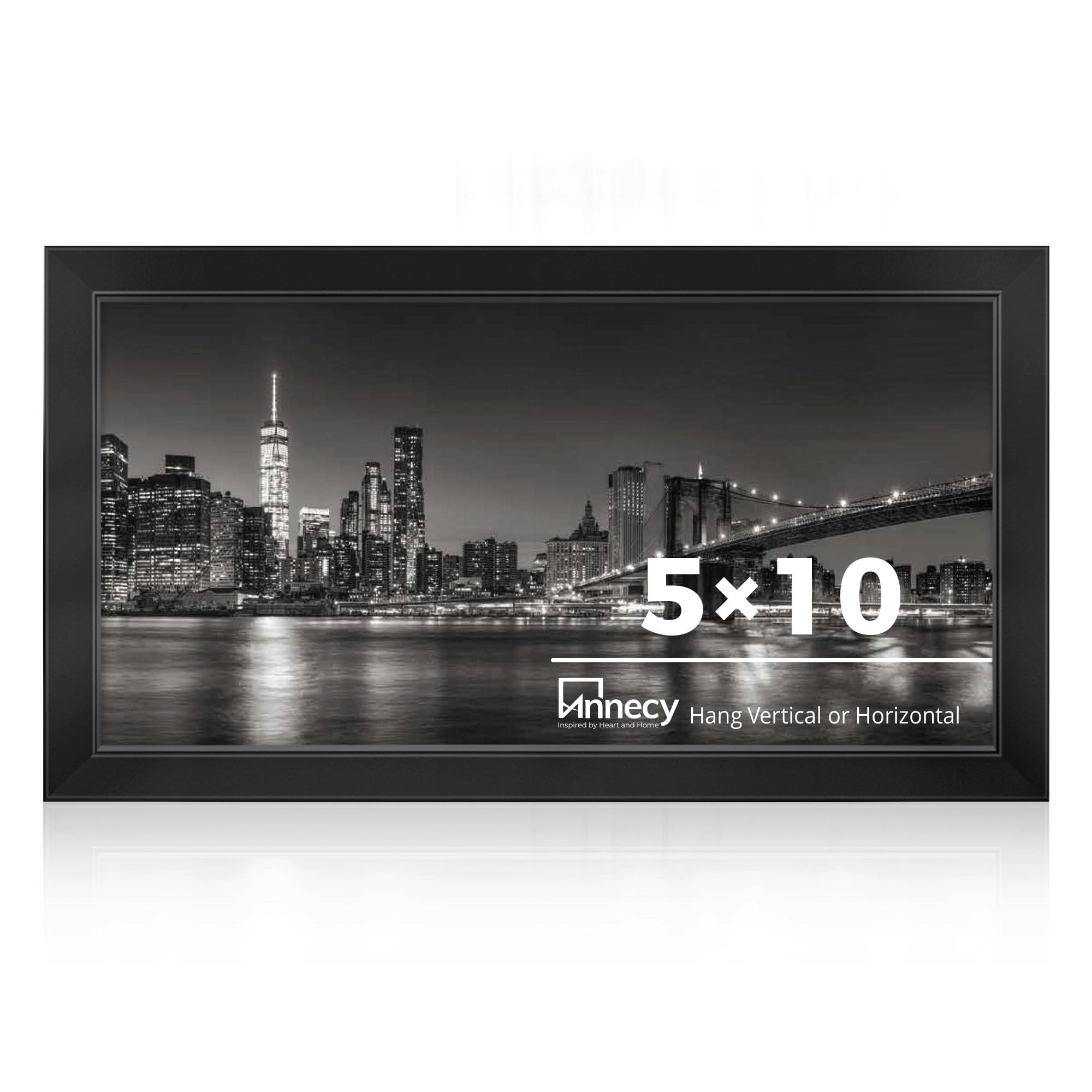 Amazon.com - Annecy 5x10 Picture Frame Black（1 Pack）, Panoramic Picture ...