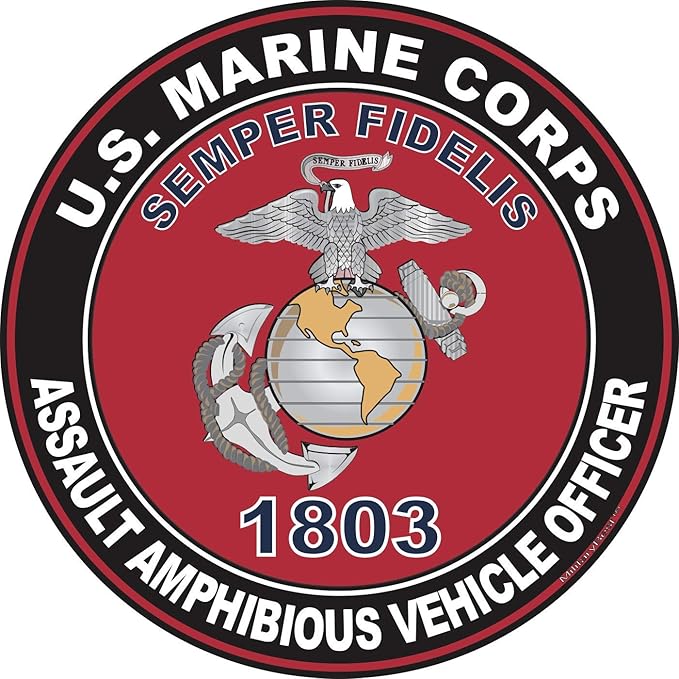 Amazon.com: U.S.M.C. MOS 1803 Assault Amphibious Vehicle Officer Decal ...