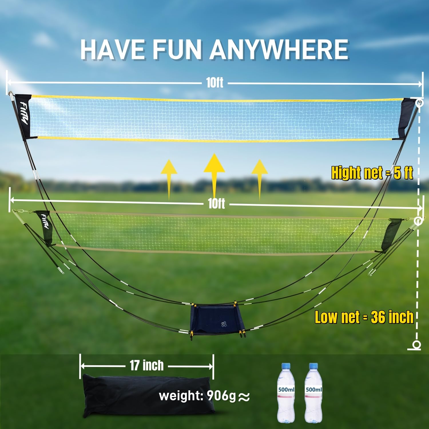 Snapklik.com : 2-in-1 Pickleball/Badminton Combo Set