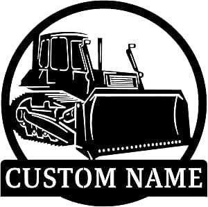 Amazon.com: Personalized Bulldozer Truck Monogram Metal Sign With LED ...
