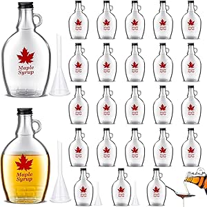 Amazon.com: Sunnychicc 24 Pcs 8.5 oz Maple Syrup Bottles with Loop ...