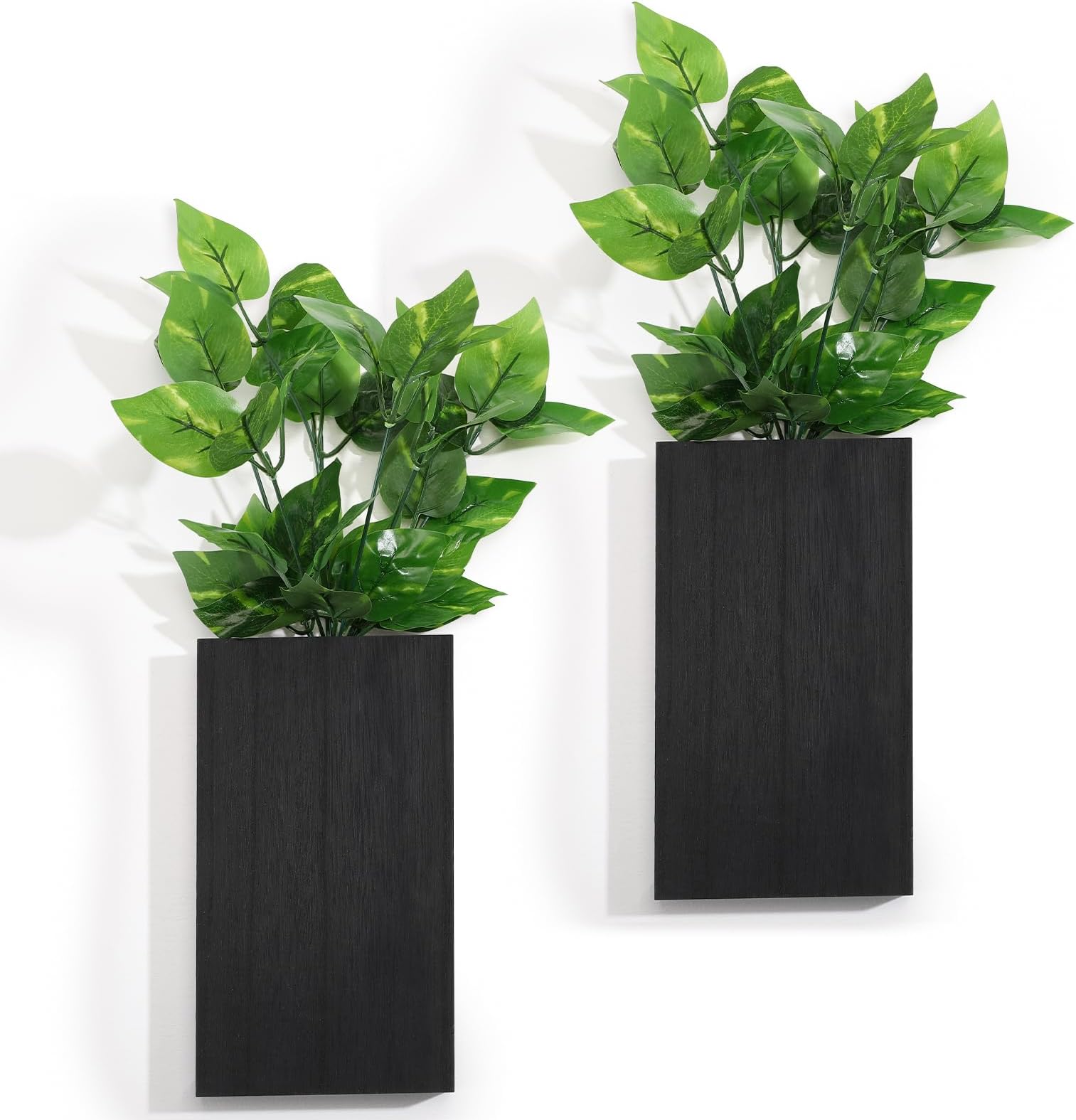 Amazon.com: Vesici Wood Wall Planter Vase with Artificial Plants Indoor ...