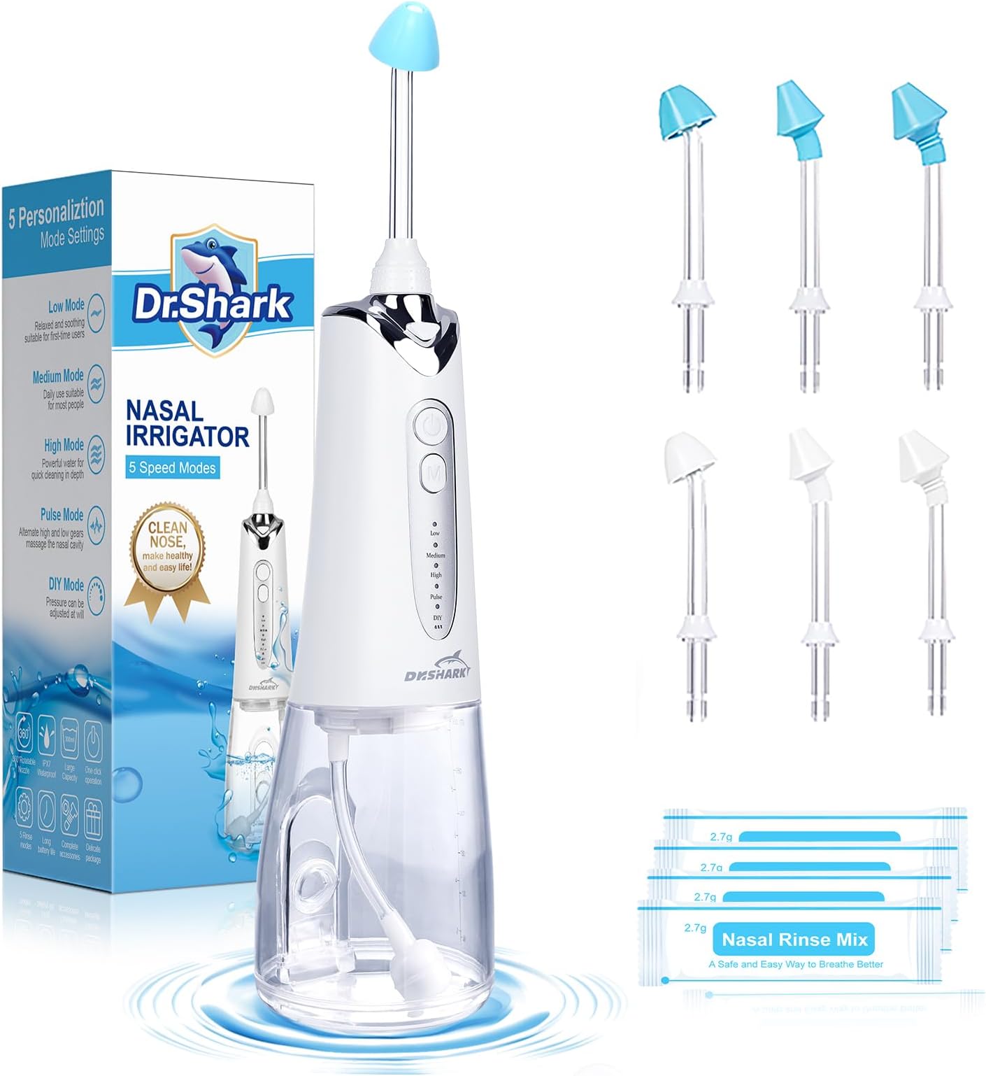 Amazon.com: SinuFlux Nasal Irrigation System, Pulsating Nasal Rinse ...