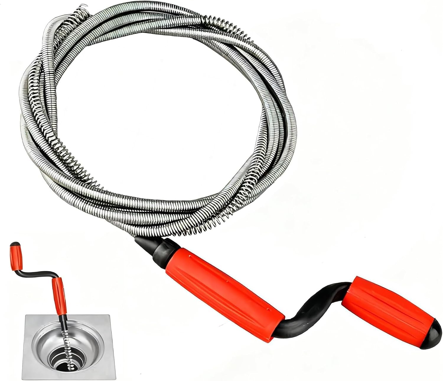 OYUUJII Professional Drain Unblocker Tool,5M Plumbing Snake Drain with ...