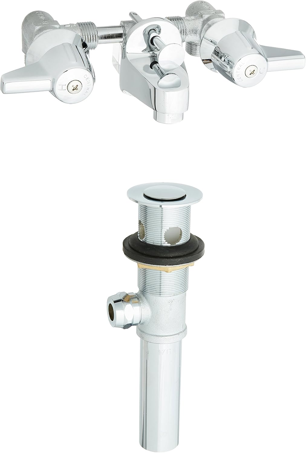 Central Brass 1177-DA Two Handle Shelf Back Bathroom Faucet in Chrome ...