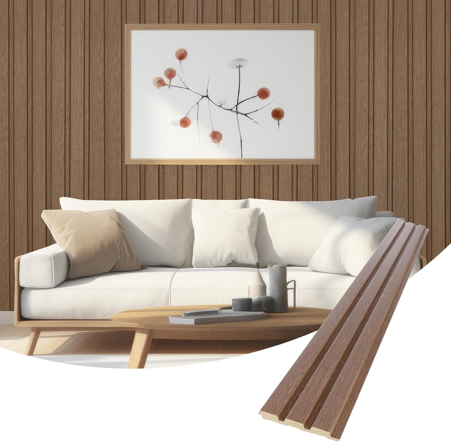 Amazon.com: NeatiEase Paneles de pared de PVC, paquete de 8 paneles de pared de listones 3D de 8 ...