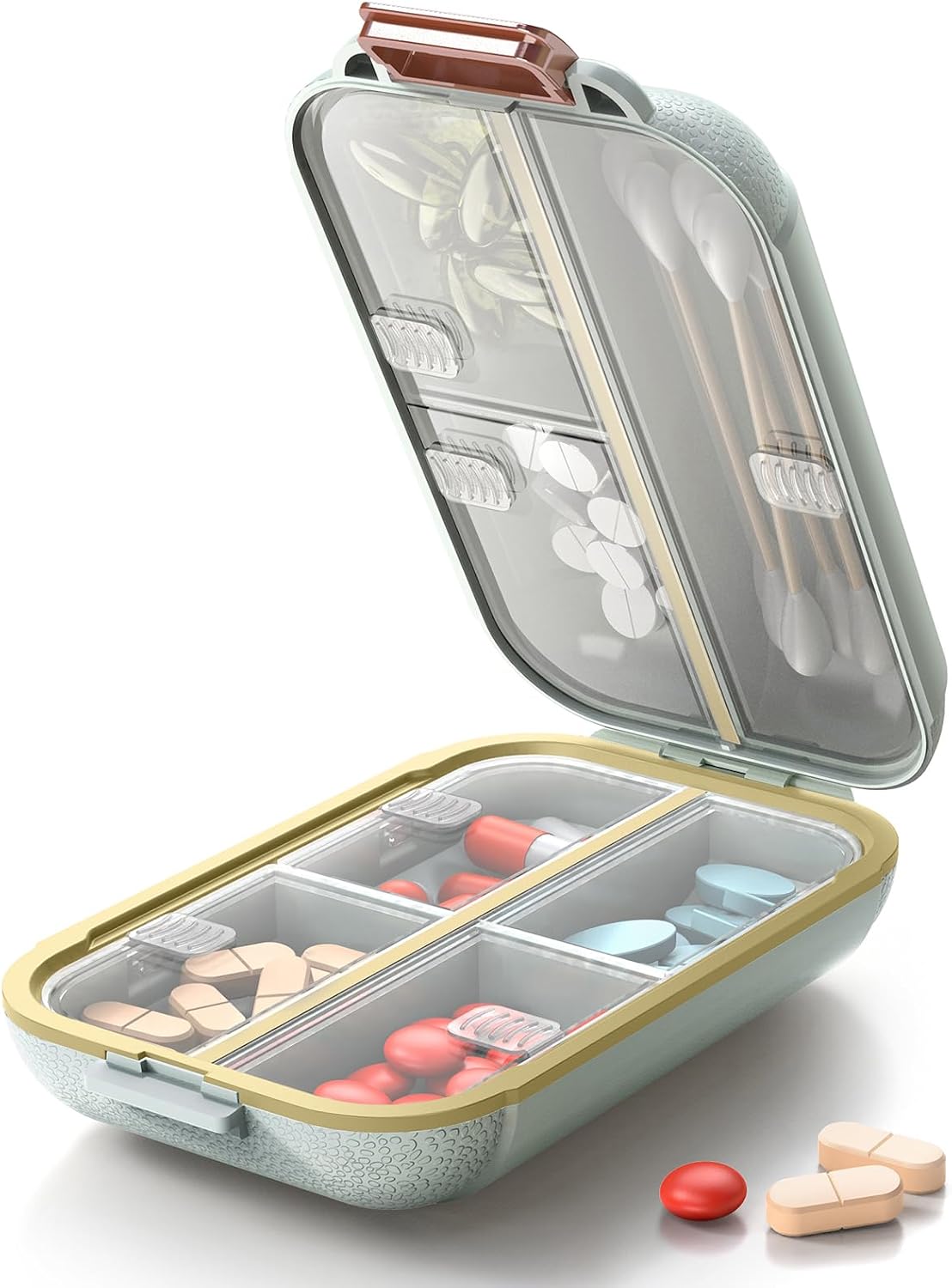 Amazon.com: Portable Pill Organizer, Pill Box with 7 Compartments ...