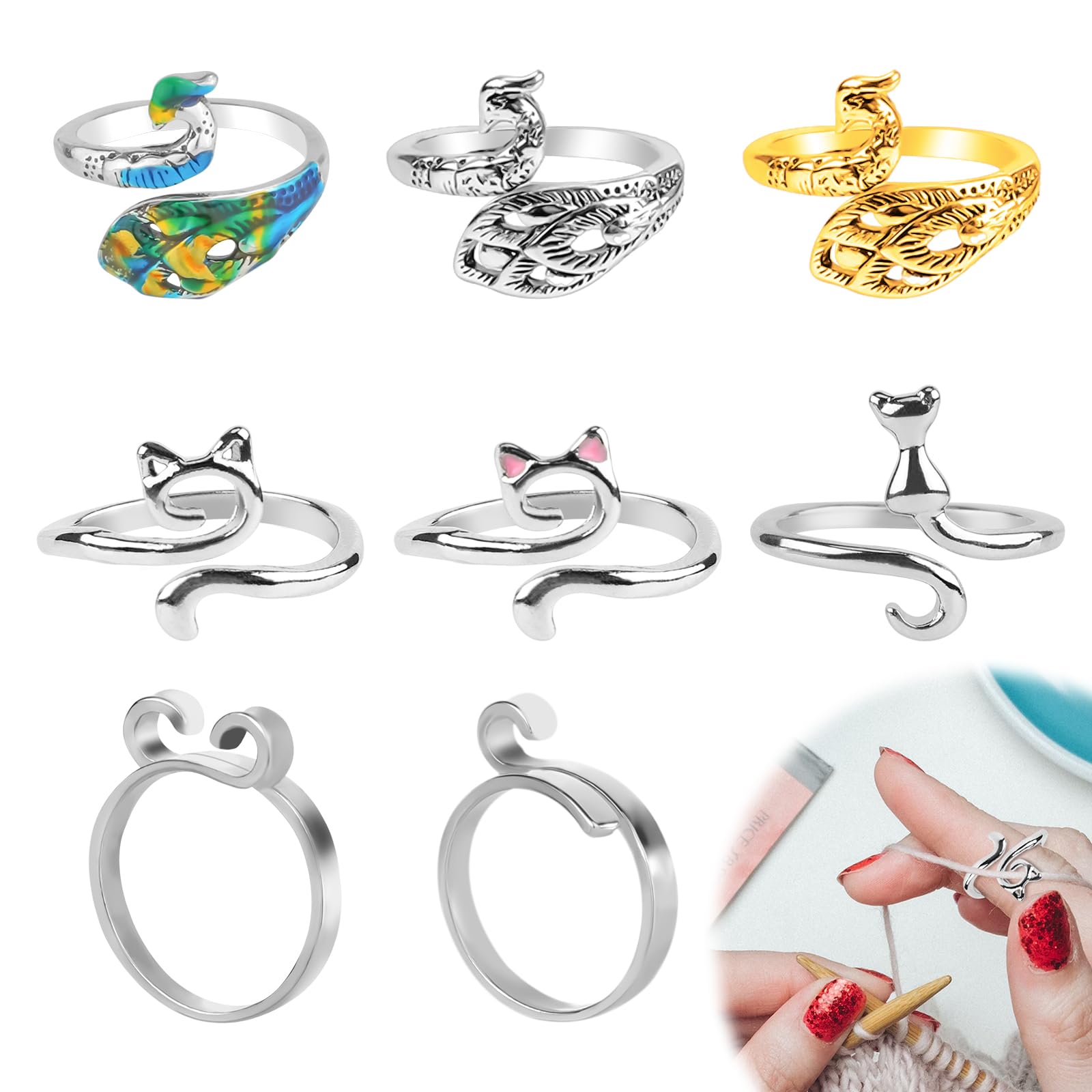 Amazon.com: 8pcs Crochet Guide Rings, Adjustable Knitting Crochet Loops ...