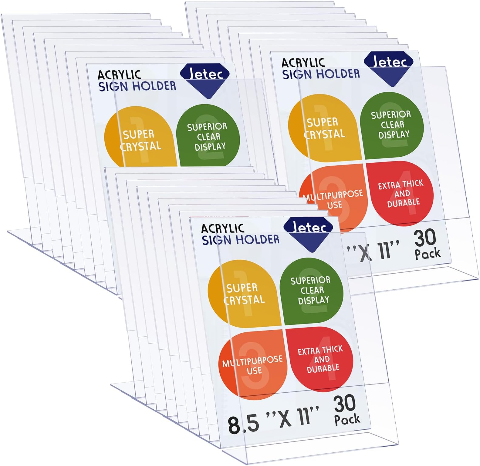 Amazon.com: Jetec 30 Packs 8.5 x 11 Acrylic Sign Holder Clear Plastic ...