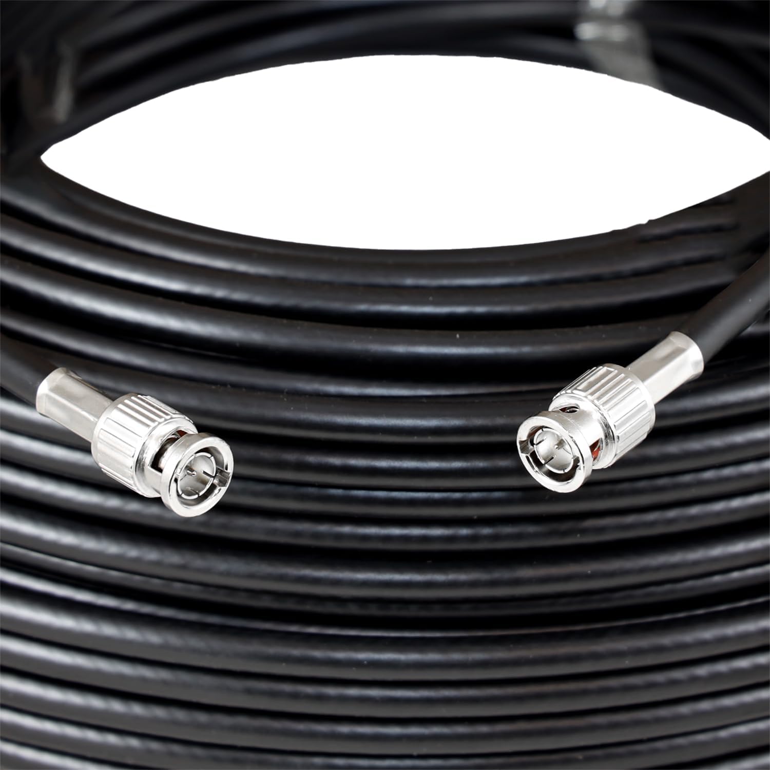 Amazon | 同軸ケーブル 5CFB 防犯カメラ 屋外ケーブル 2重シールド S-5C-FB 100M 両端BNCコネクタ付 75Ω | ノーブランド品 | 同軸デジタルケーブル