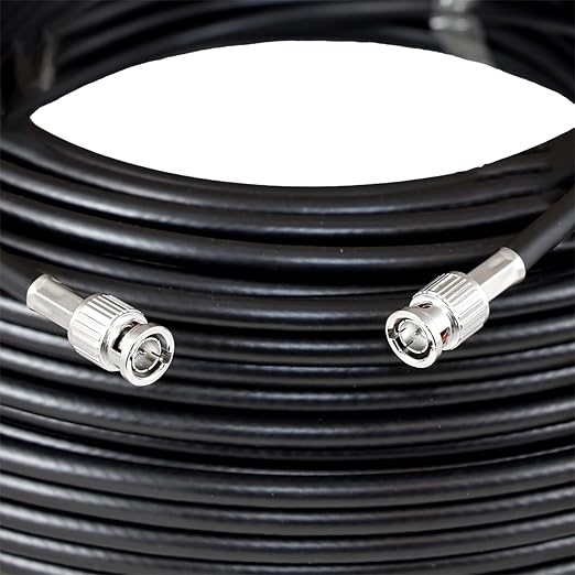 Amazon | 同軸ケーブル 5CFB 防犯カメラ 屋外ケーブル 2重シールド S-5C-FB 100M 両端BNCコネクタ付 75Ω | ノーブランド品 | 同軸デジタルケーブル