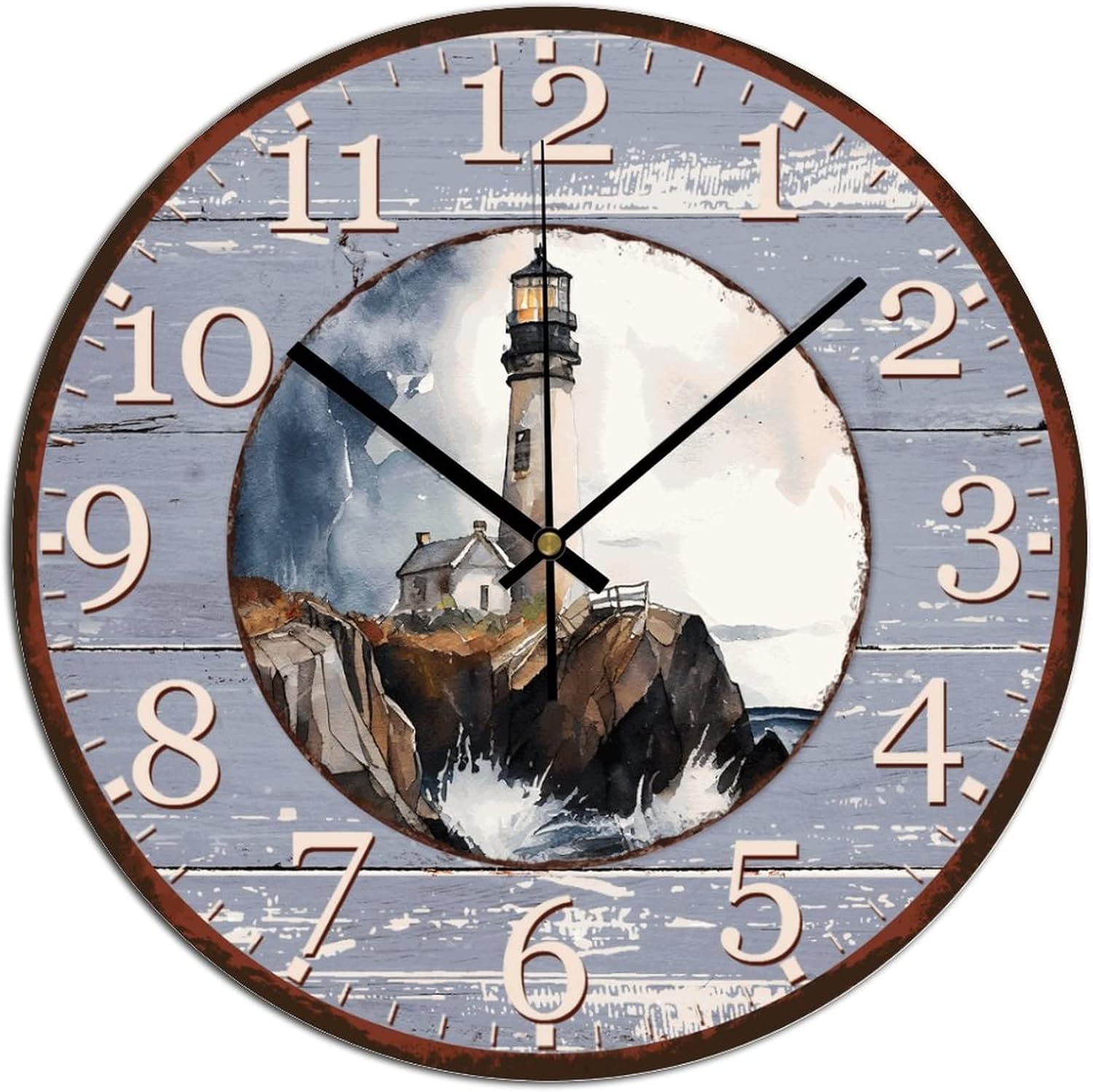 Amazon.com: UTF4C Decorative Wall Clock Lighthouse Wall Clock ...