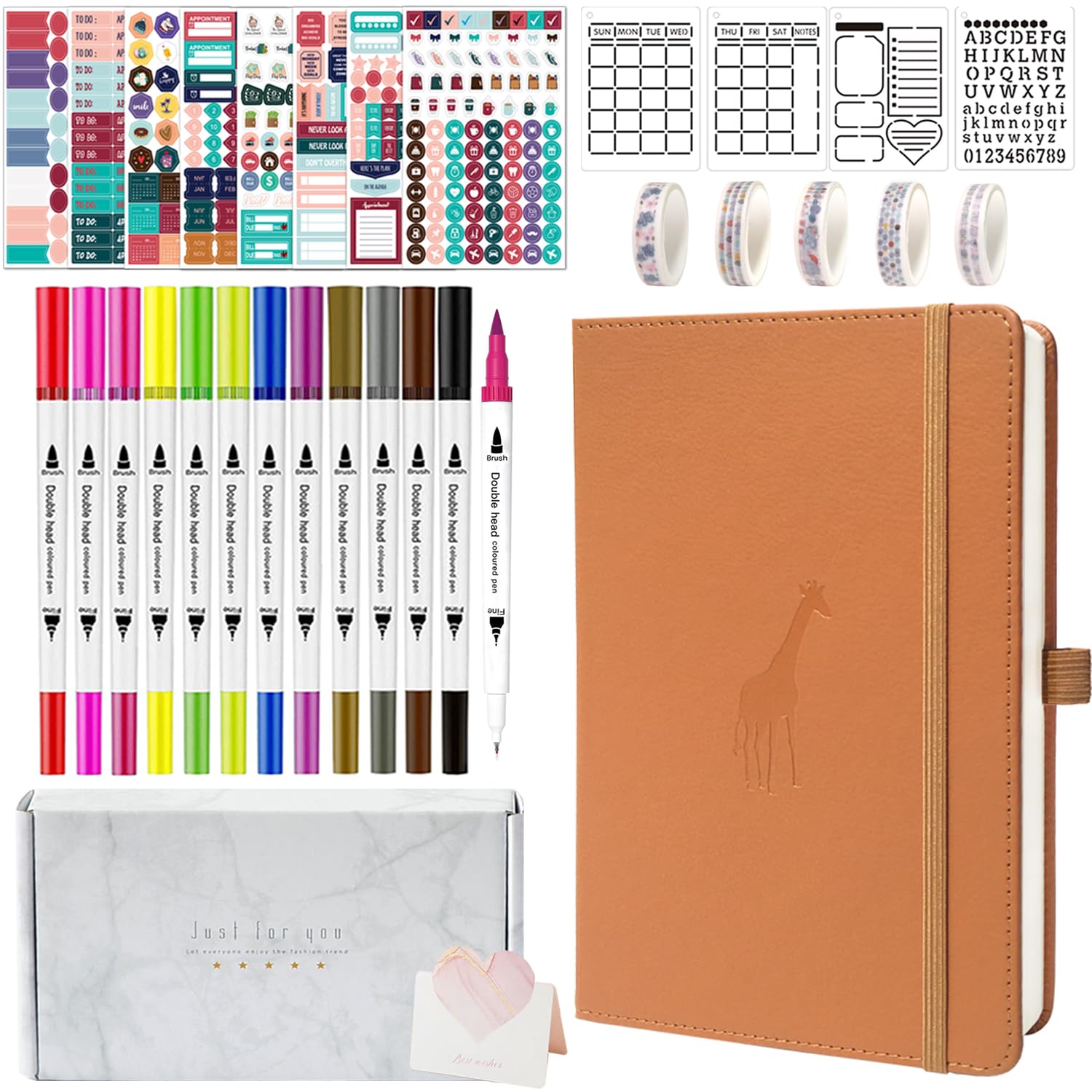 Amazon.com : Y&I Bullet Dotted Journal Kit, A5 Hardcover Dotted Journal ...