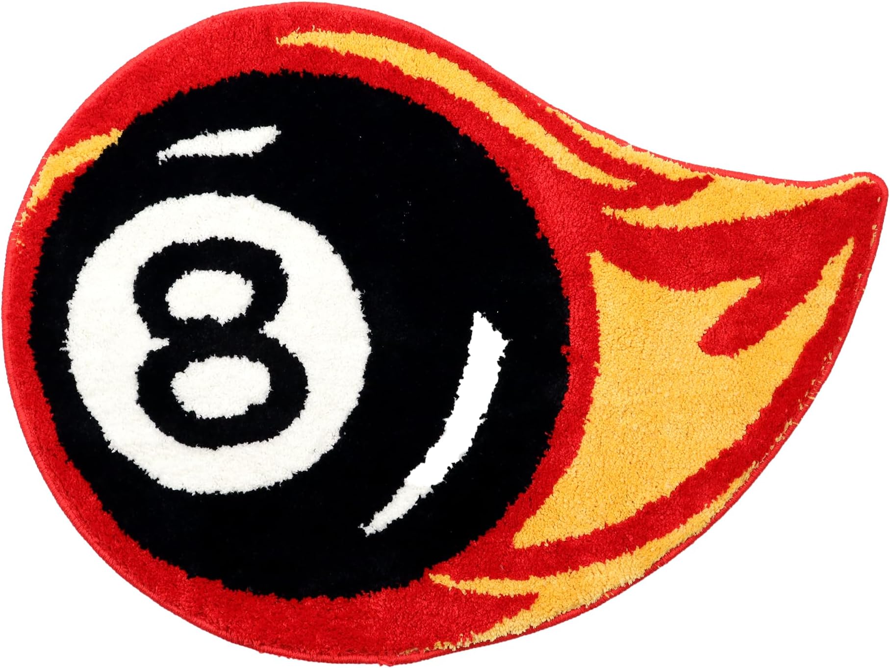 Amazon.com: 8 Ball Rug with Flame, Large Fire Shape Rug for 8 Ball ...