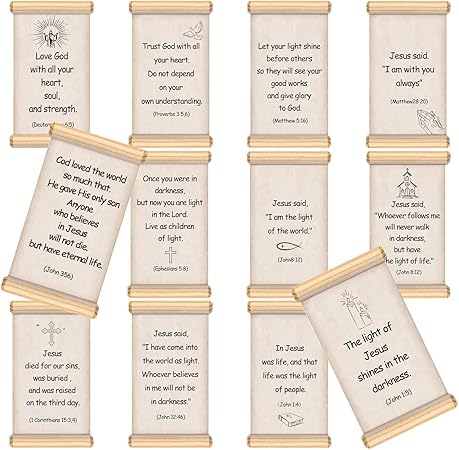 Amazon.com: Sinmoe 24 Pcs Mini Bible Scrolls Scripture Toys Christian ...