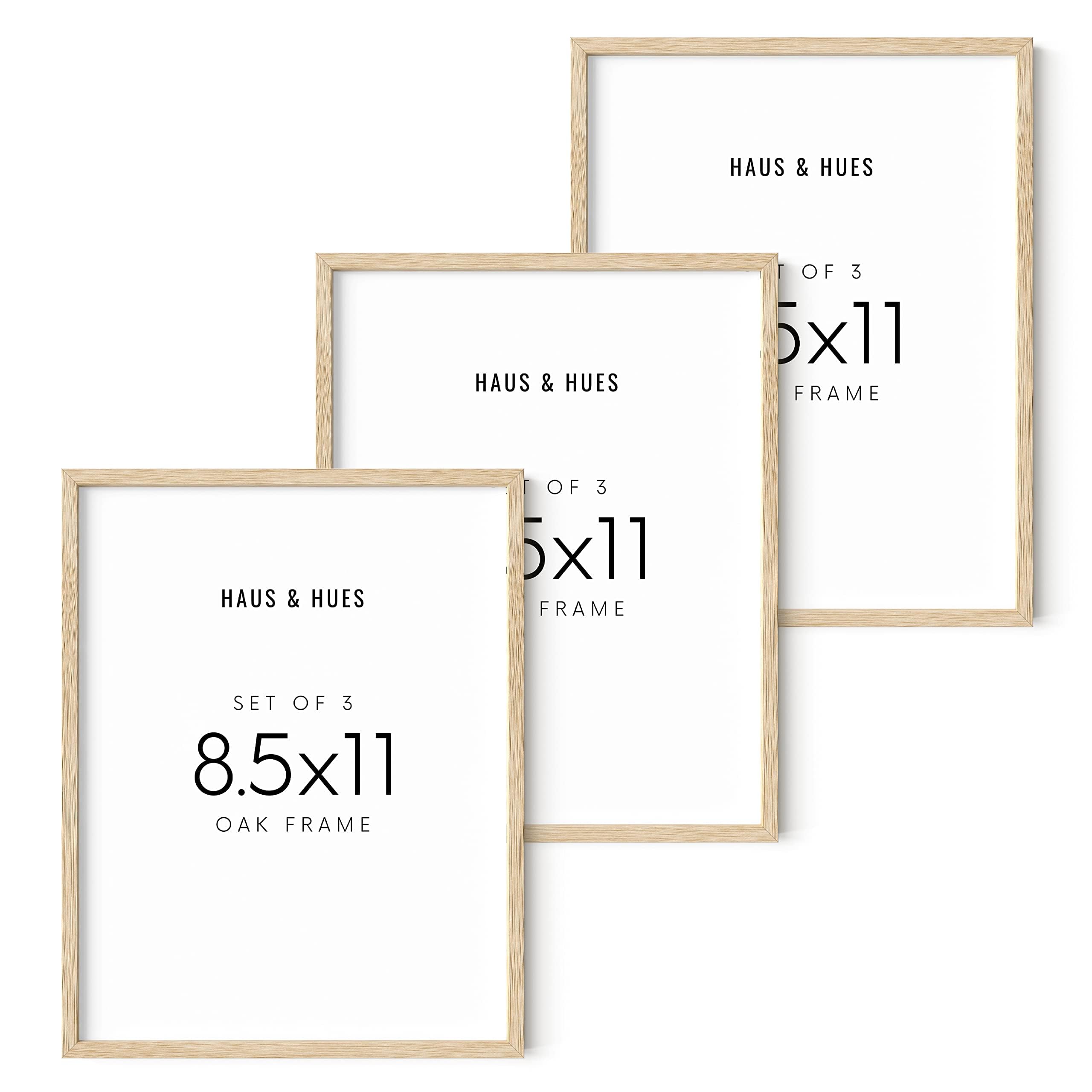 Amazon.com - HAUS AND HUES Set of 3 Wood Picture Frames 8.5 X 11 - Wood ...