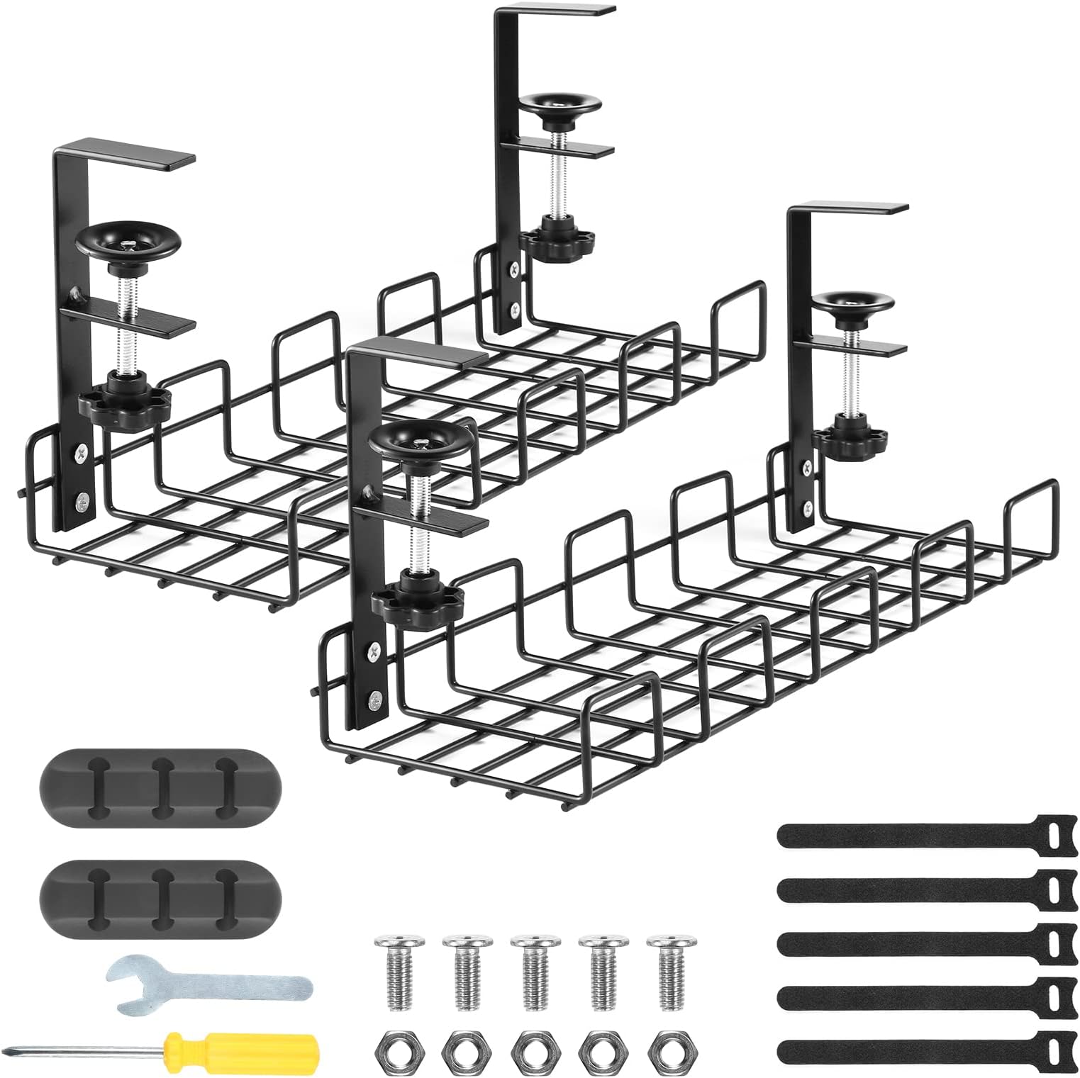 Amazon.com: Effortless Cable Management Under Desk - No Drill Cord ...
