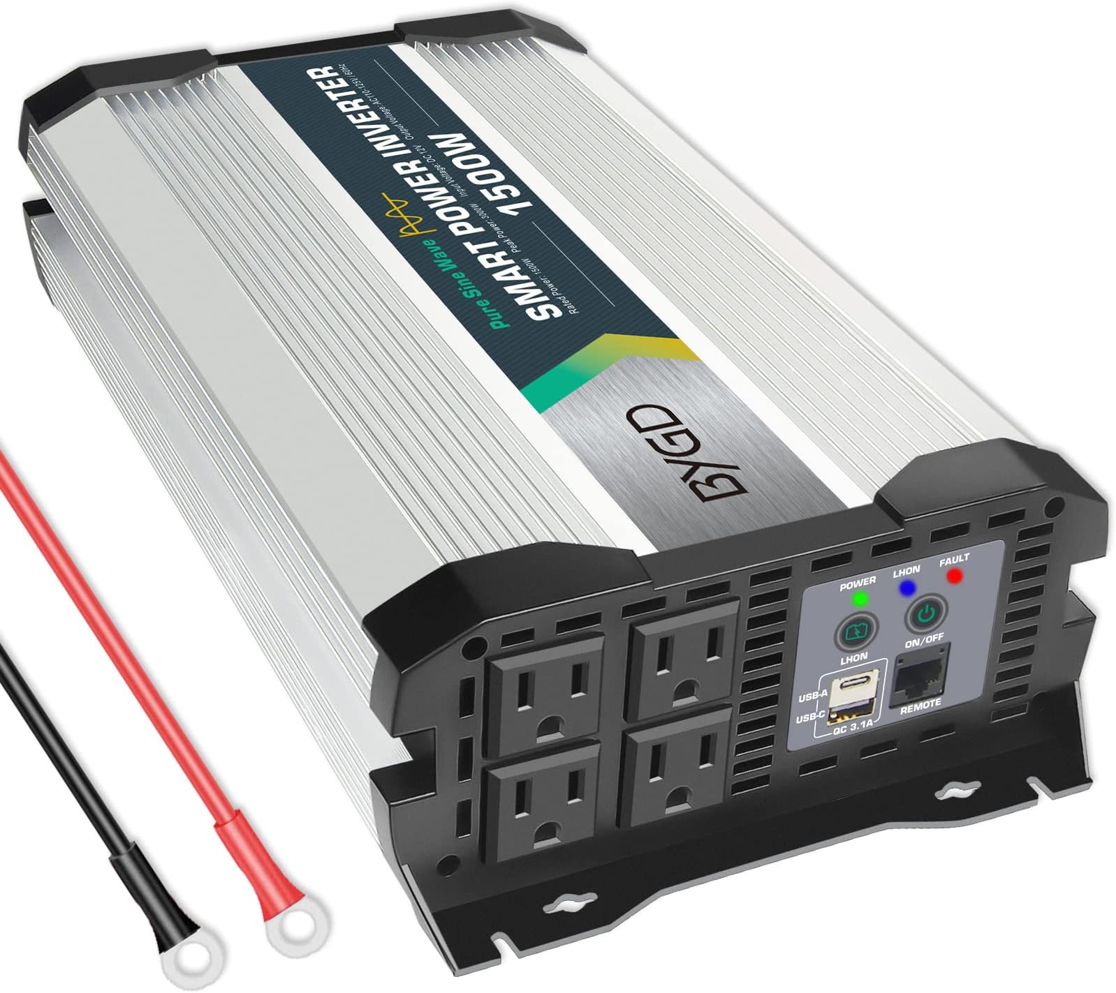 Amazon.com: BYGD 1500W Pure Sine Wave Power Inverter DC 12V to 110V AC ...