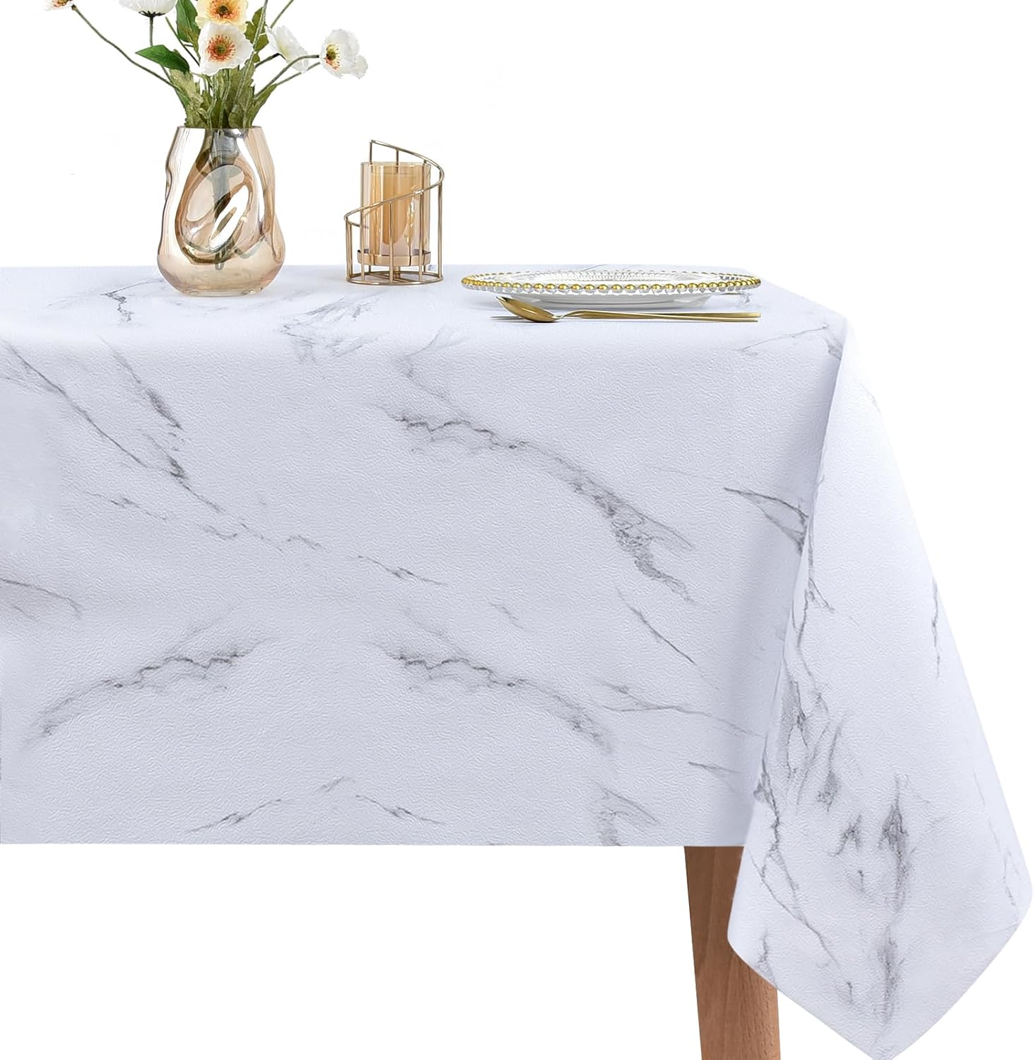 WenYa PVC Tablecloth Wipe Clean Table Cloth Wipeable Plastic ...