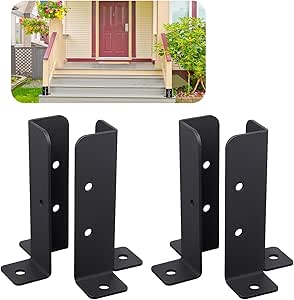 2Pack Adjustable Deck Post Base Brackets Fit 1.5x1.5, 2x2, 2x4, 4x4 ...