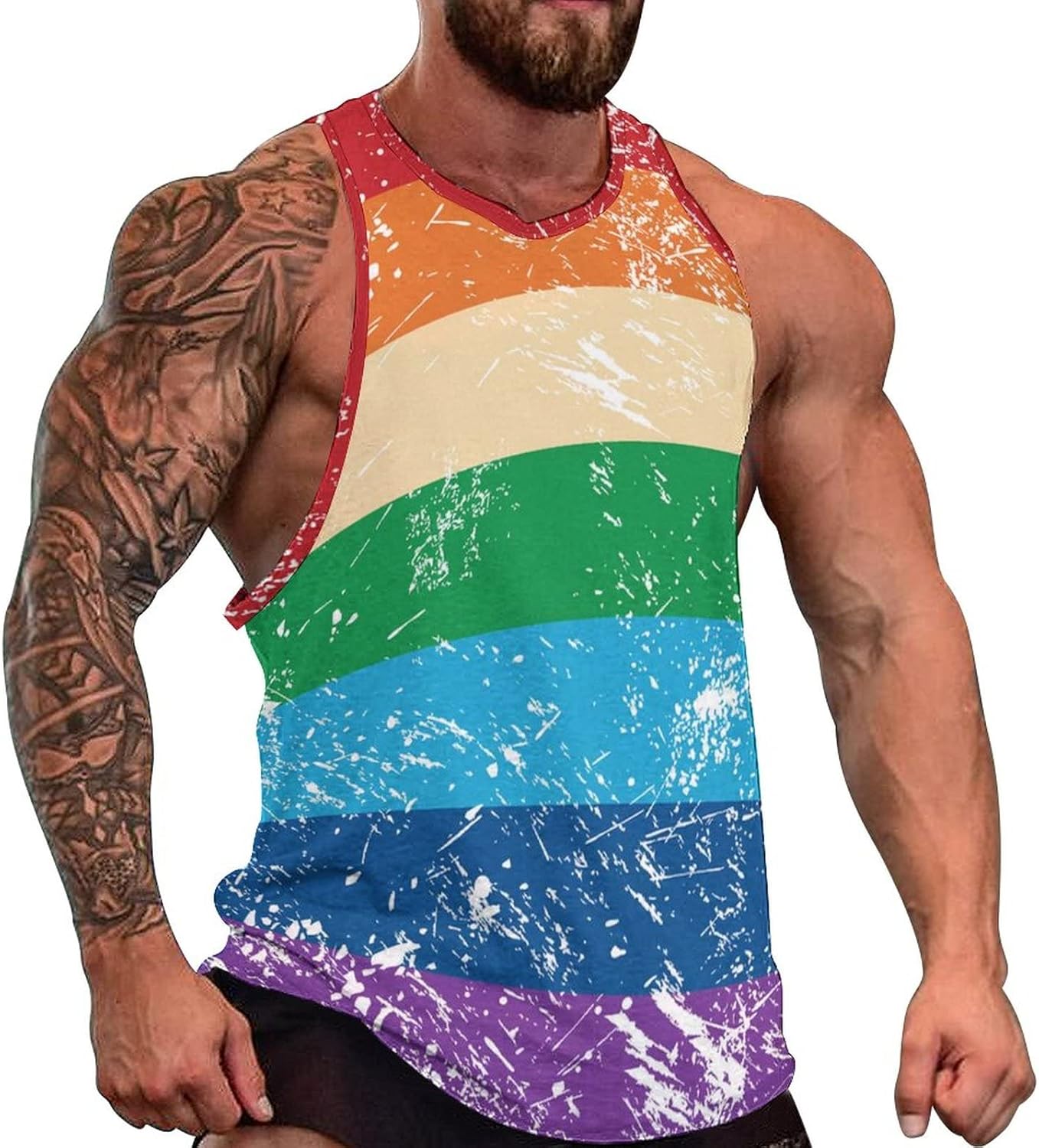 LGBT Gay Rights Flag Mens Tank Top Black Undershirt Sleeveless Gym ...