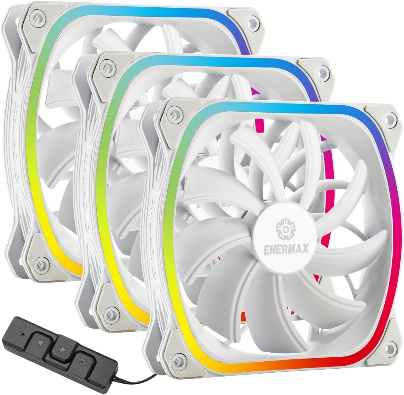 Amazon.com: ENERMAX SquA RGB PWM 120mm ARGB PC Fan with RGB Control Box ...