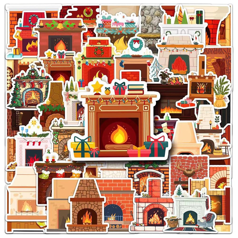 Amazon.com - Fireplace Stickers |50Pcs Furnace Waterproof Vinyl Decals ...