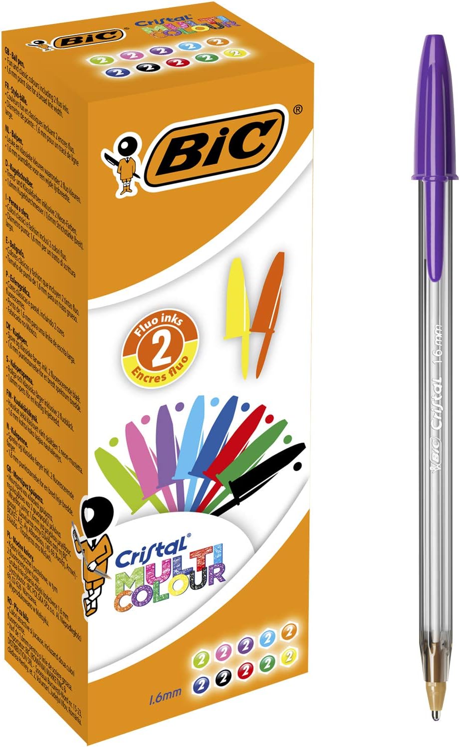 BIC Crystal Multicoloured 926381 Ballpoint Pens non-retractable Classic ...