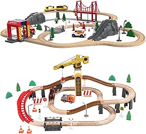 Amazon.com: Giant bean 72PCS Fire Station Train Set and 72PCS Tower ...